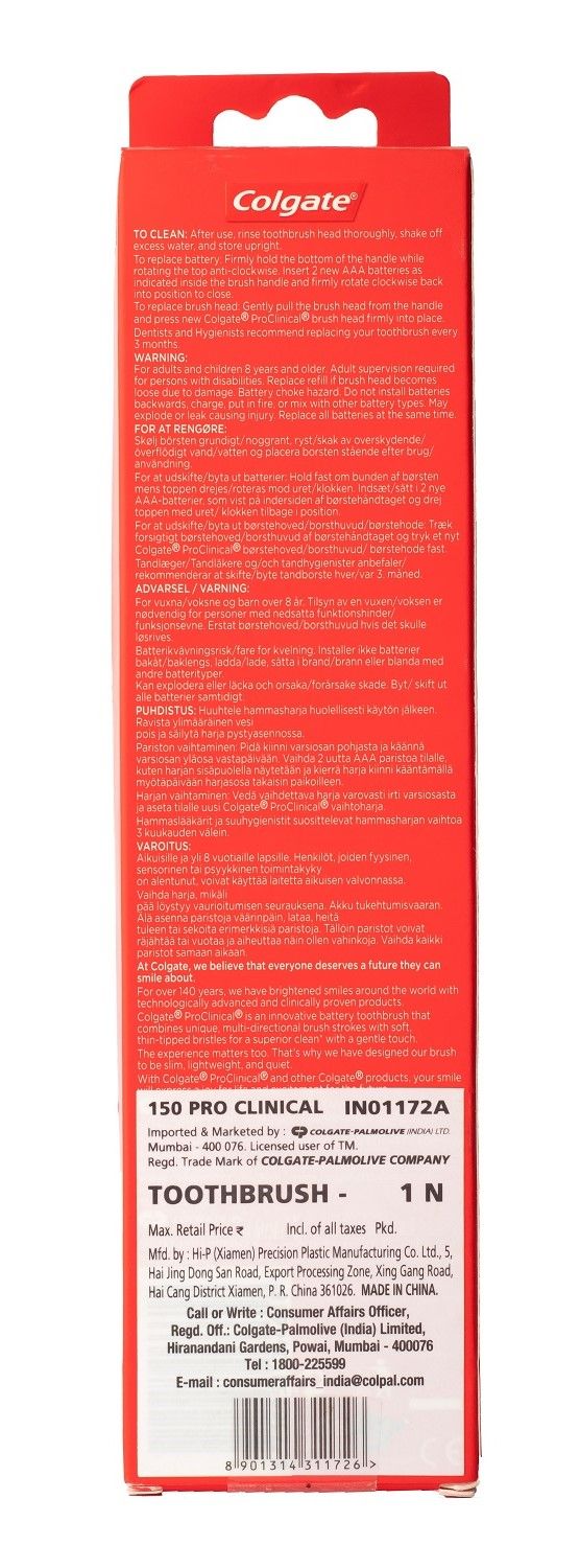 Buy Colgate Proclinical 150 Battery Powered Toothbrush, Electric ...