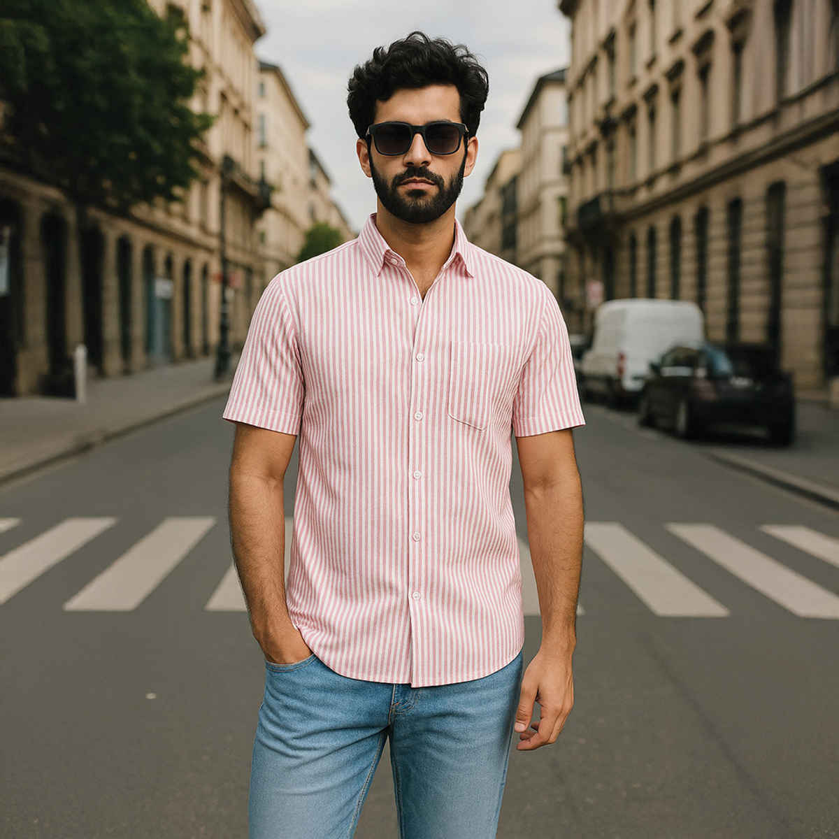 Buy Mad Over Print Men's Stripe Red Handloom Khadi Shirt - XXL Online ...