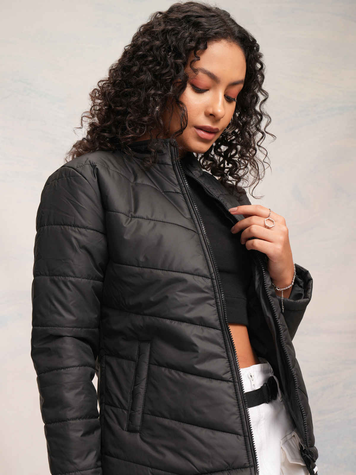 Buy Tokyo Talkies Women's Classic Quilted Puffer Jacket | Black - S ...
