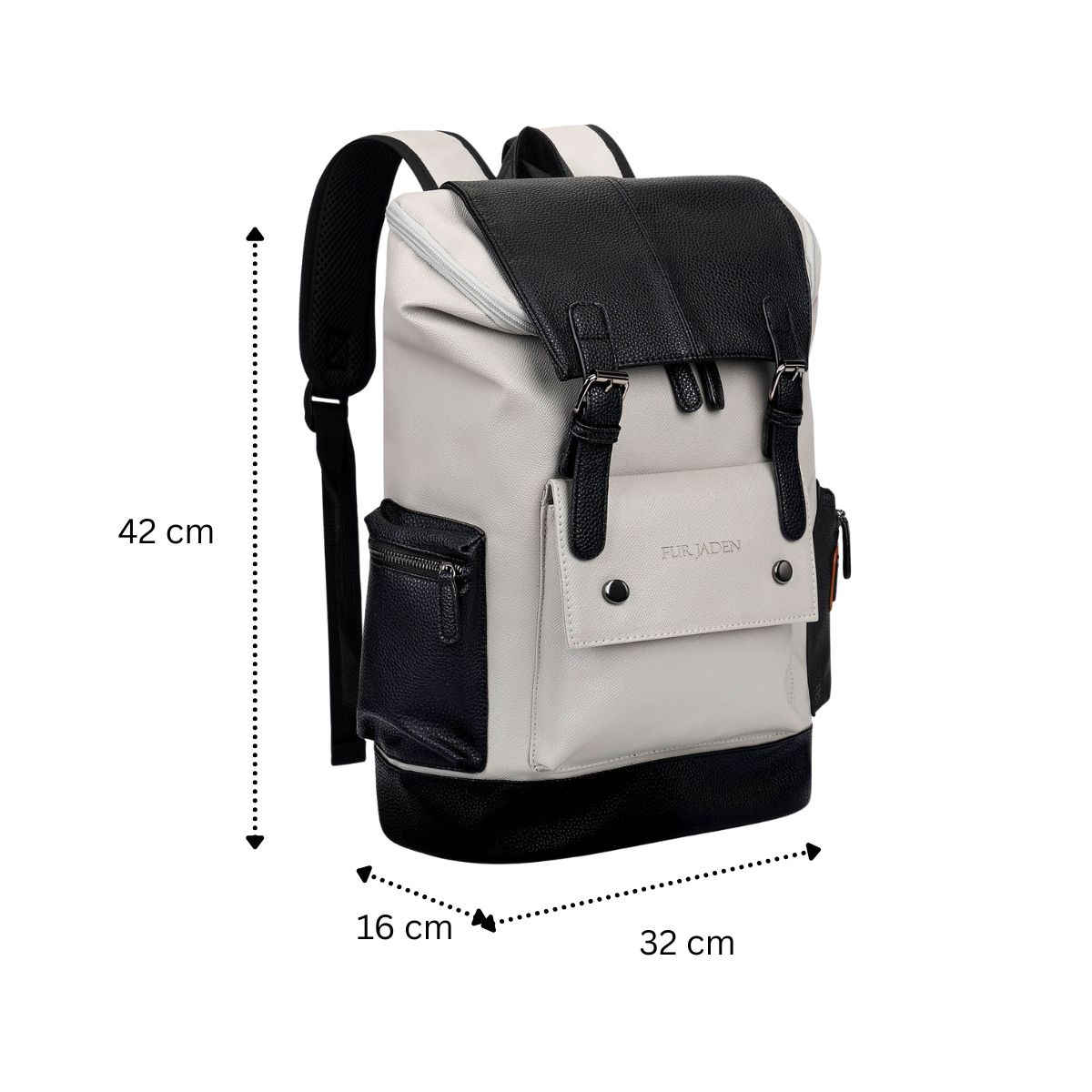 Fur Jaden 21 L Grey Vegan Leather Stylish Laptop Backpack - Buy at ...