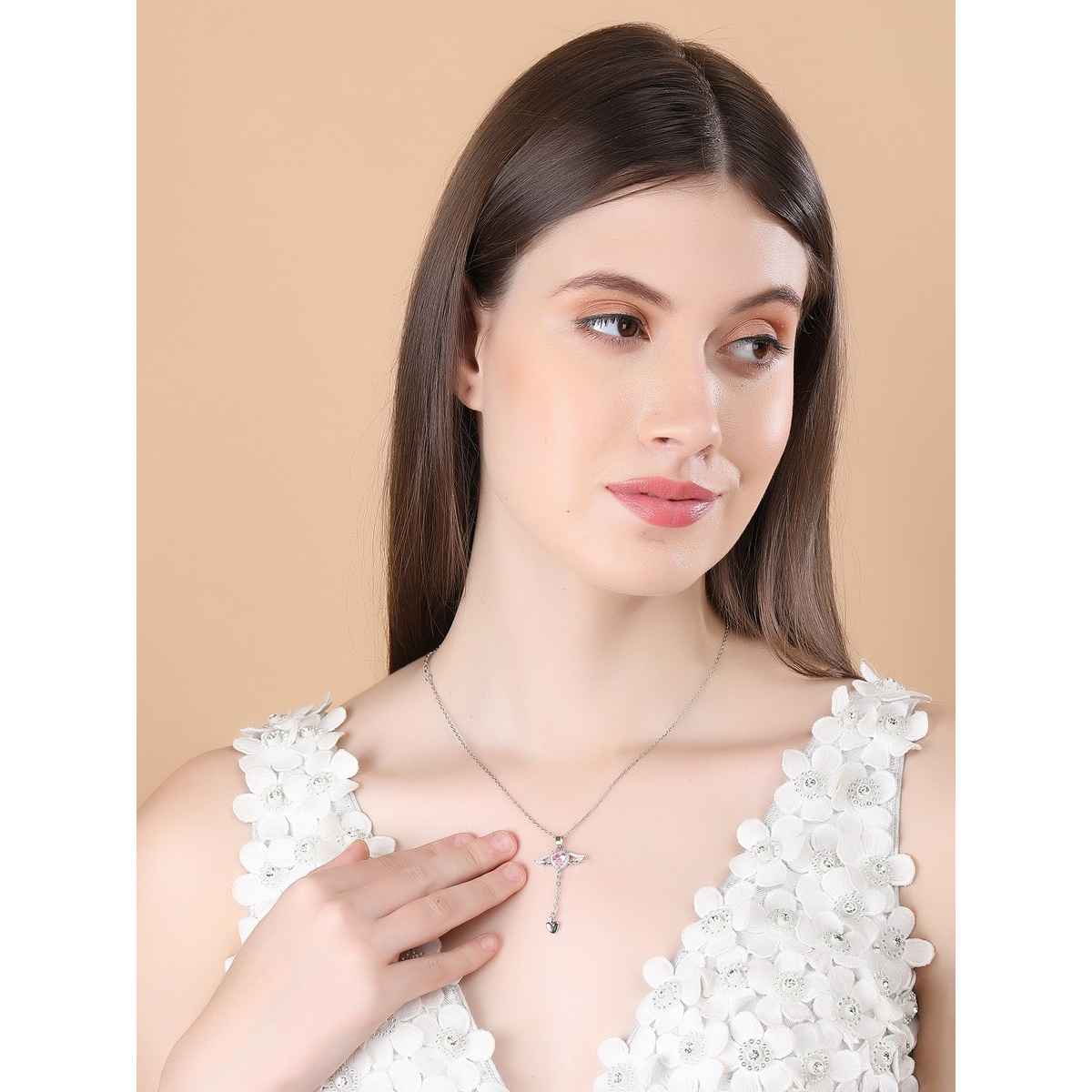 Fashion Frill Womens Angel Wing Pendant Chain Silver Onesize Buy At