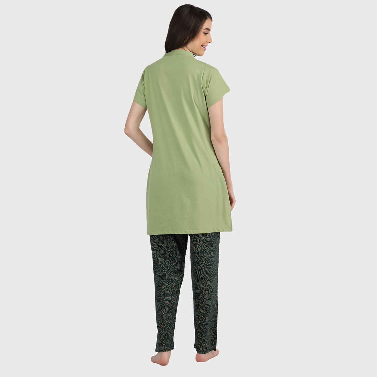 Duchess Women Cotton Regular Fit Printed & Embroided Long Length Night ...