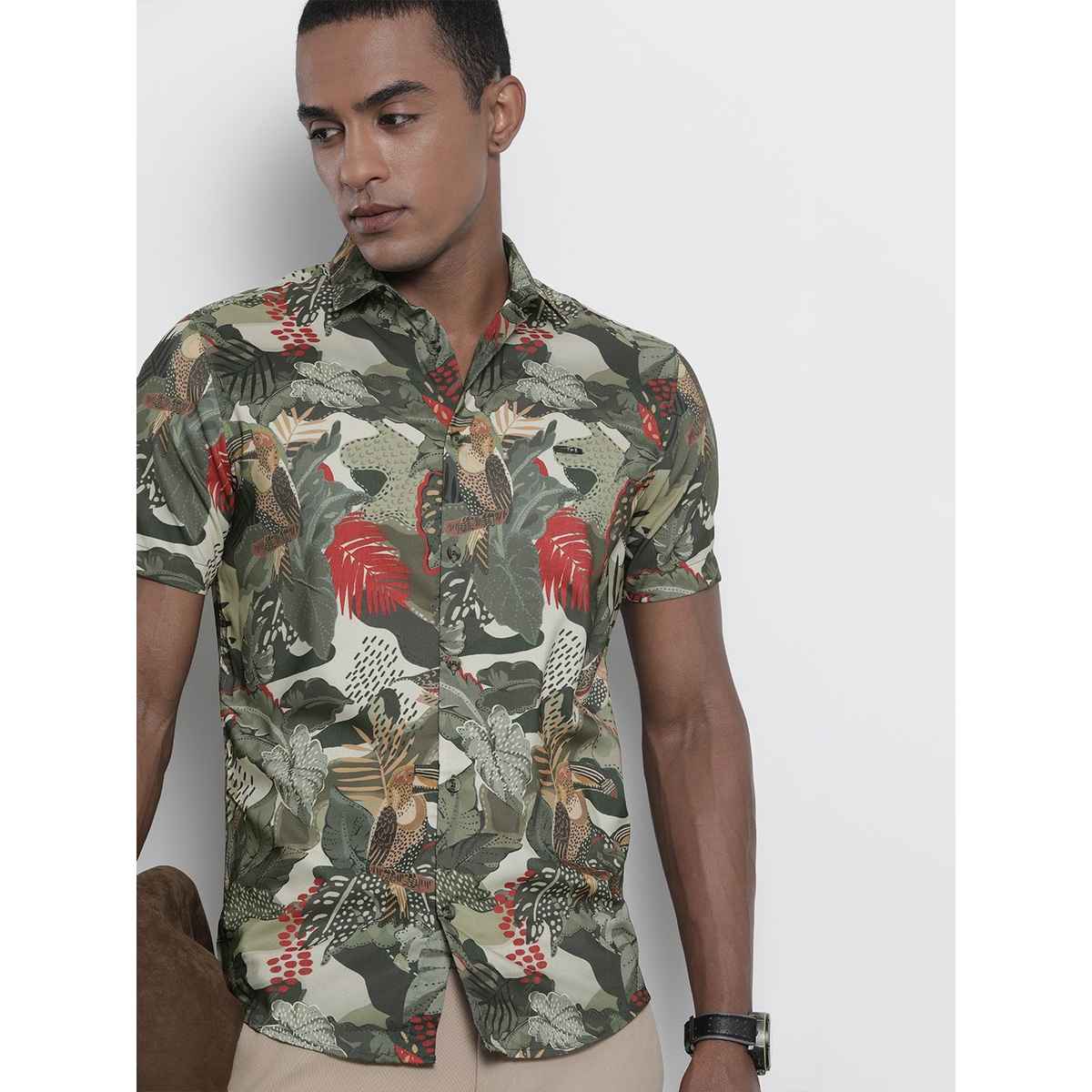 The Indian Garage Co Men's Slim Fit Fauna Resort Half Sleeve Shirt ...