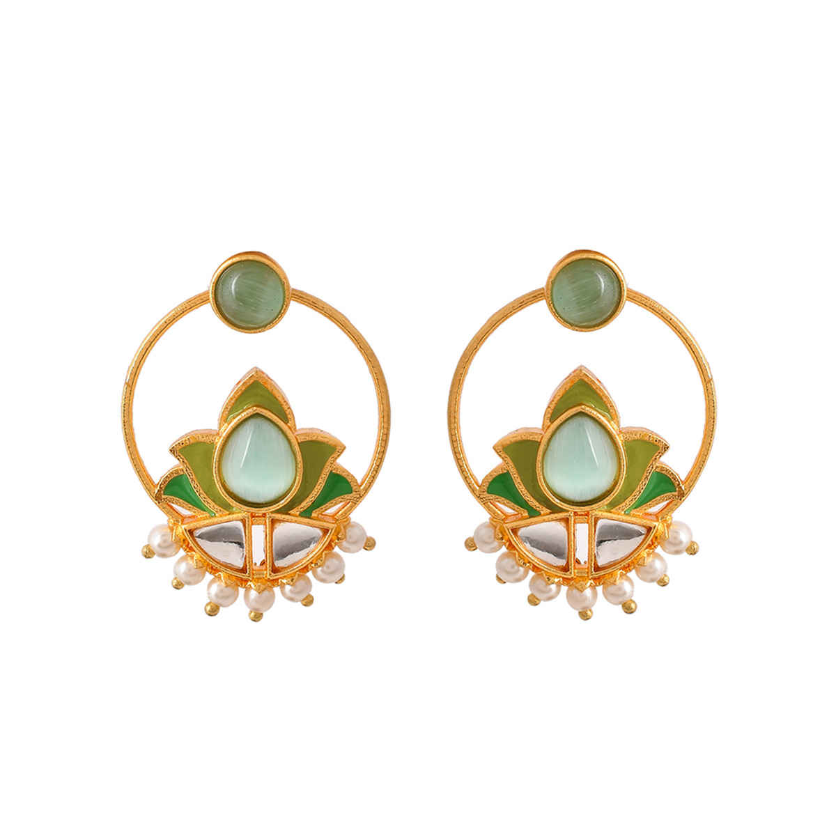 Voylla Forever More Lotus Inspired Hoop Earings - Buy at ₹1399 Online ...