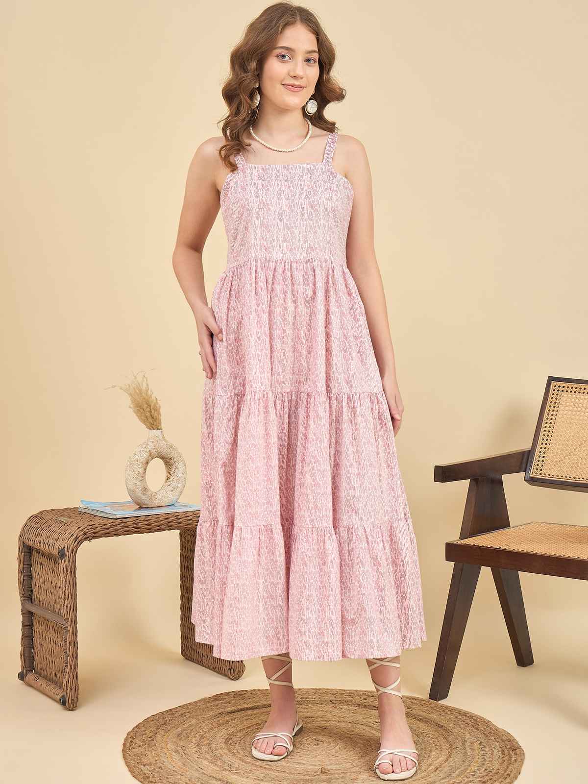 ZUMMER Women's Printed Fit And Flare Midi Dress With Jacket - Buy at ...
