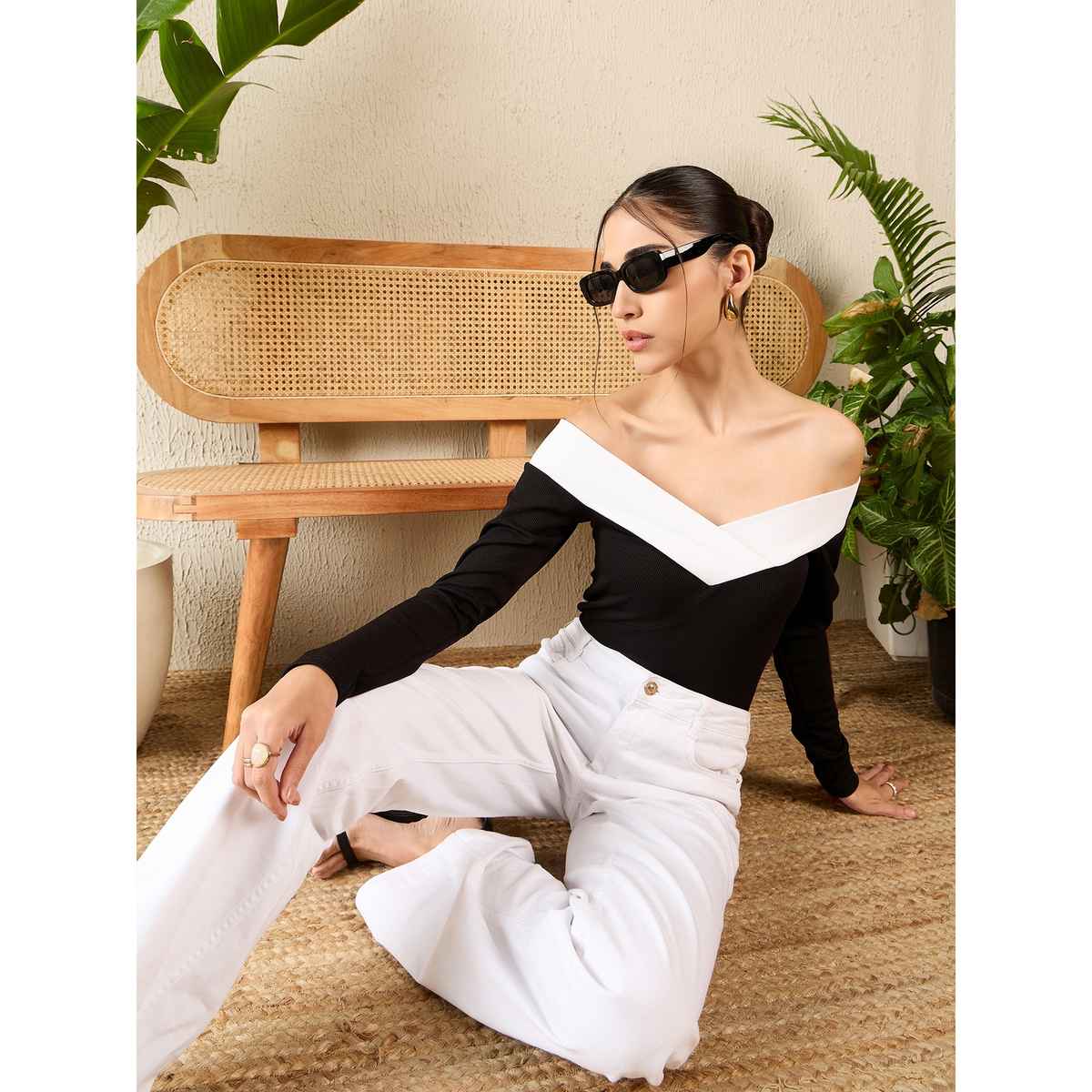 Uptownie Women's Colorblock Off Shoulder Full Sleeve Top - Buy at ₹839 ...