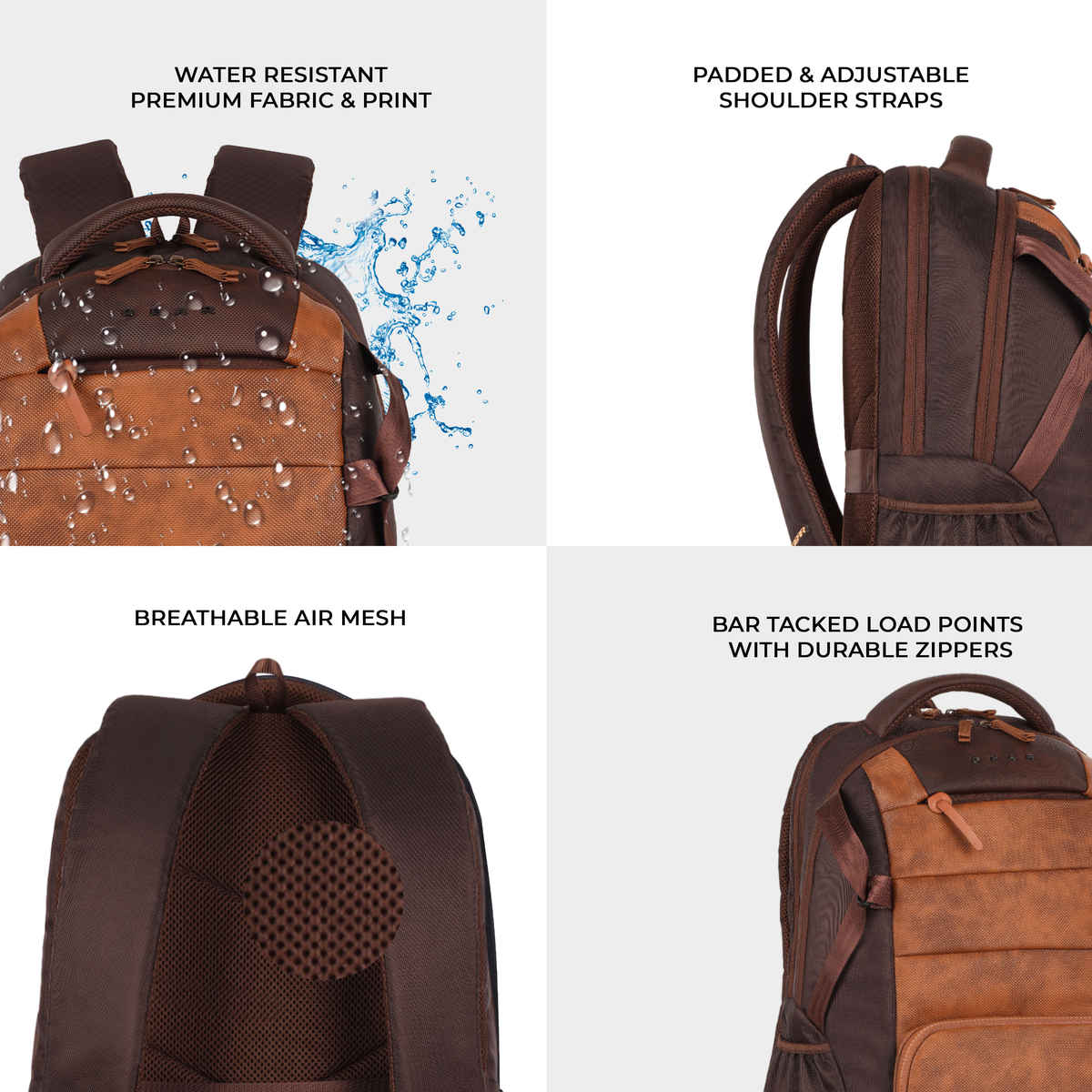 Gear Aspire 4 Faux Leather Laptop Backpack Tan Brown - Buy at ₹1219 ...
