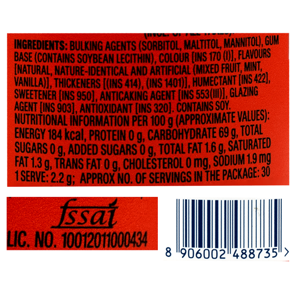 Buy Orbit Sugar Free Mixed Fruit Chewing Gum Tube at ₹146 | Instant ...