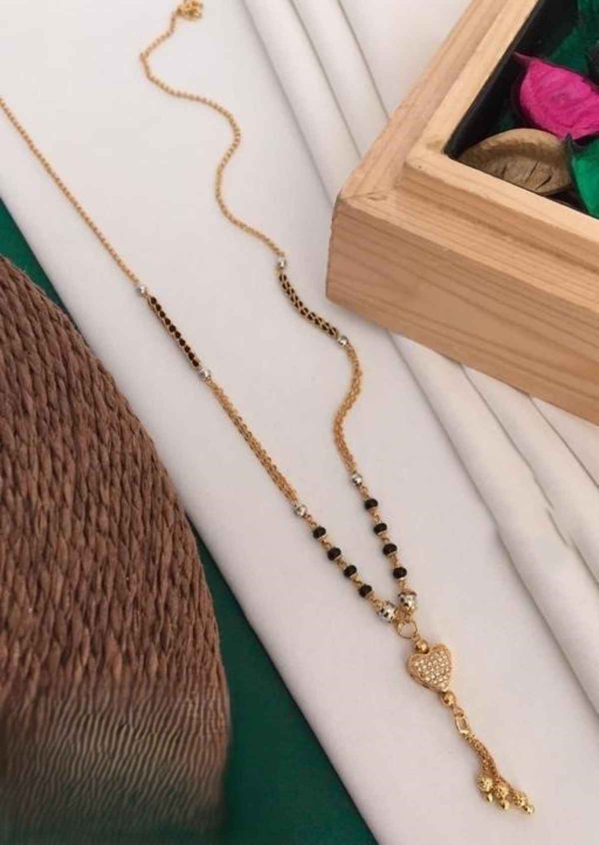 Buy The Opal Factory Single Line Diamante Pendant Mangal Sutra | Moti ...