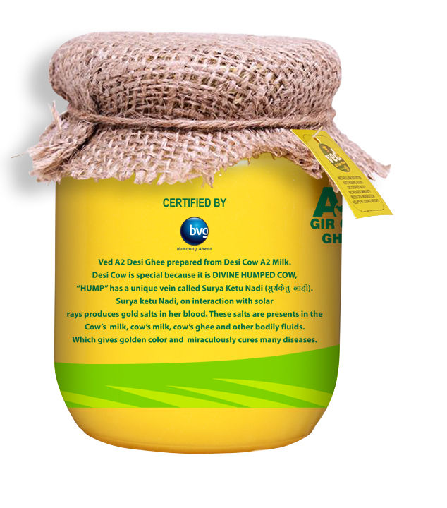Buy Ved A2 Desi Gir Cow Cultured Ghee Glass Bottle Online - Price ...