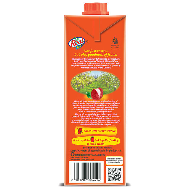 Buy Real Litchi Juice Tetrapack Online - Price @ ₹114 | Instant ...