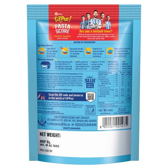 Buy Sunfeast Yippee! Pasta Score Trophy Pasta Online - Price @ ₹29 ...