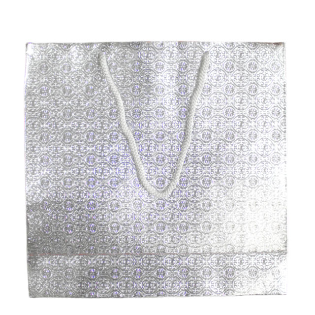 Buy Silver Paper Bag 9 x 9 x 3 Inch - Assorted Design at ₹49 | Instant ...
