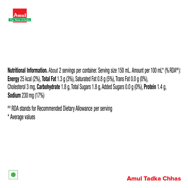 Buy Amul Probiotic Tadka Chaas Online - Price @ ₹10 | Instant Delivery ...
