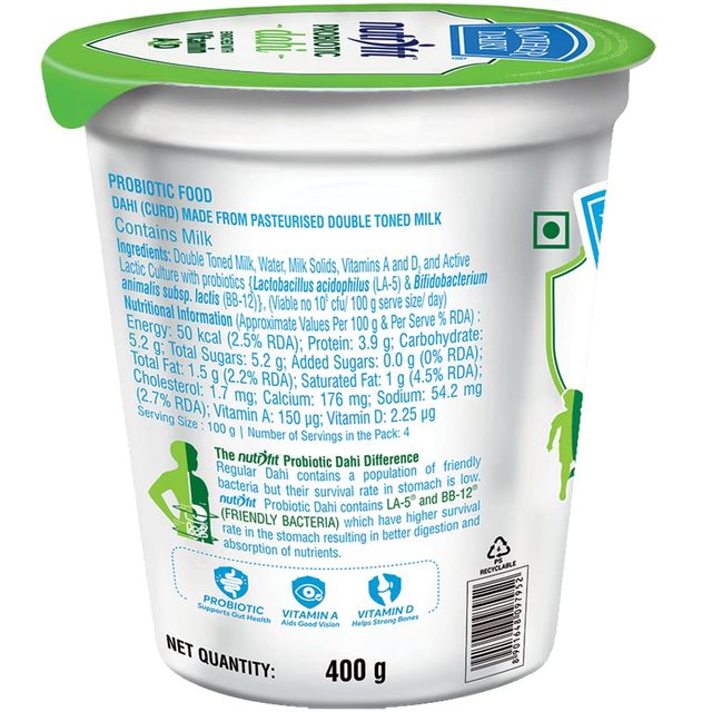 Buy Mother Dairy Nutrifit Probiotic Cup Curd Online - Price @ ₹60 ...