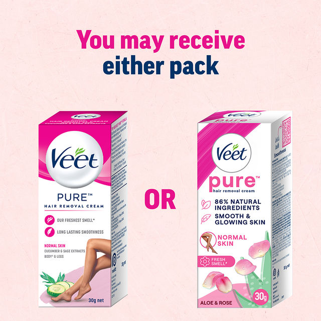 Buy Veet Pure Hair Removal Cream Normal Skin Online - Price @ ₹104 ...