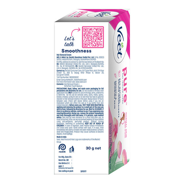 Buy Veet Pure Hair Removal Cream Normal Skin at ₹104 | Instant Online ...