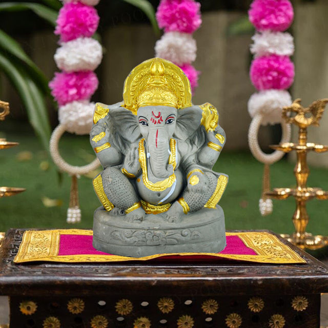 Buy Dealberg Eco Friendly Seed Ganesha Idol - 7 Inch | Left Trunk at ...