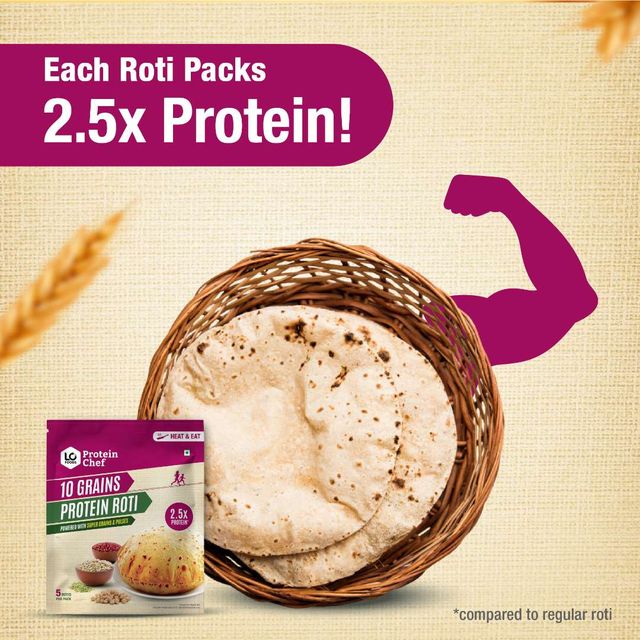 Buy Protein Chef High Protein Roti 10 Grains Chapati (Heat & Eat) at ...