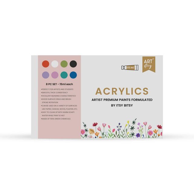 Buy Itsy Bitsy Artists Acrylic Colour Set Pastel 8 Colors x 15 ml Each ...