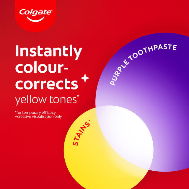 Buy Colgate Visible White Purple Toothpaste Color-Corrects Yellow Tones ...