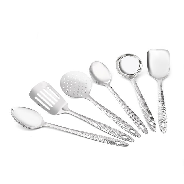 Buy Stainless Steel Designer Serving Spoon (Set Of 6 Serving Spoon) at ...