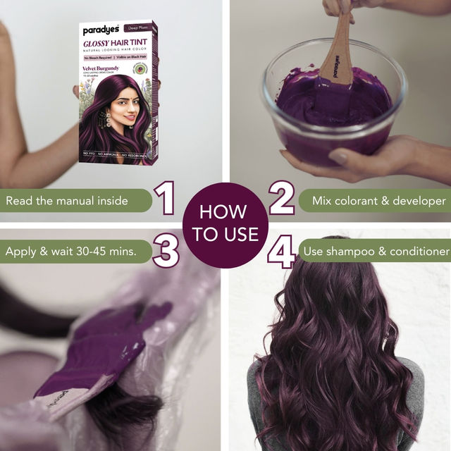 Buy Paradyes Glossy Hair Tint Natural Hair Color - Velvet Burgundy ...