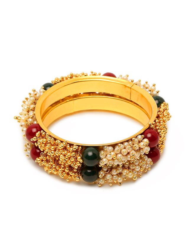Buy Youbella Stylish Traditional Jewellery Pearl Bangle Set For Women ...