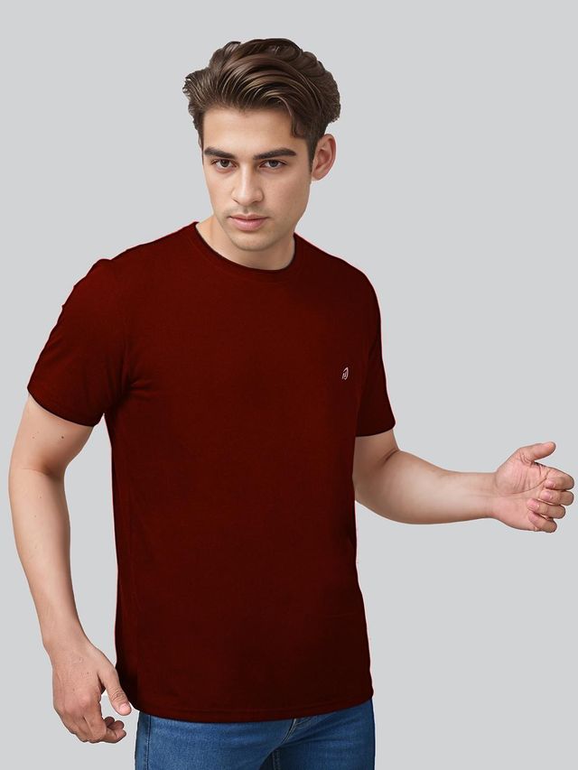 Buy Lux Nitro Round Neck T-shirt For Men, Maroon, M at ₹262 | Instant ...