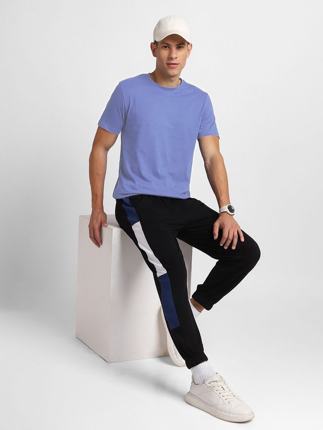 Buy Nobero Men's Plain Classic Fit T-shirt | Periwinkle - XXL Online ...