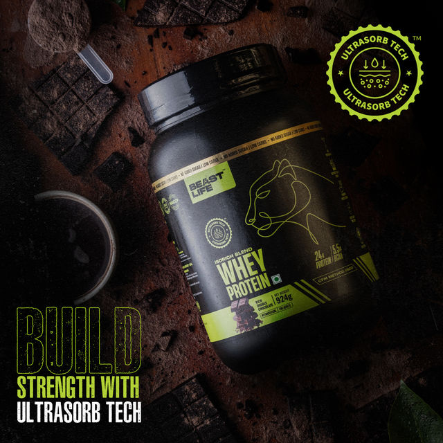 Buy BEASTLIFE Whey Protein Powder With Ultrasorb Tech,Isorich Blend,24G ...
