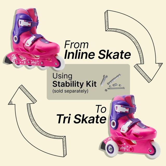 Buy Oxelo by Decathlon | Kids Skating Shoes Inline Size Adjustable Pink ...