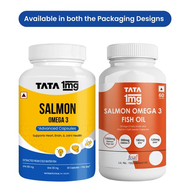 Buy Tata 1mg Salmon Omega 3 Fish Oil Capsules Pack Of 60 Online - Price @ ₹440 | Instant ...