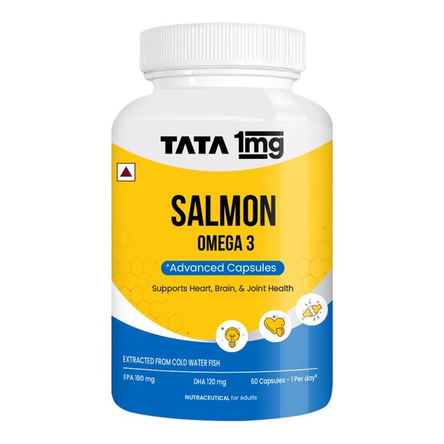 Buy Tata 1mg Salmon Omega 3 Fish Oil Capsules Pack Of 60 Online - Price ...