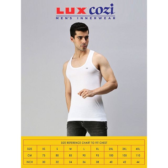 Buy Lux Cozi 100% Cotton Men's Vest - 95 cm | Superior Comfort and Breathability Online - Price ...