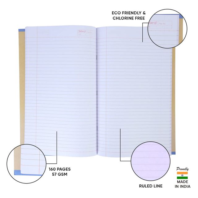 Buy Doms Unruled (Sundial Series)Note Book - 160 Pages at ₹72 | Instant ...