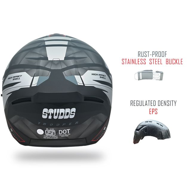 Buy Studds Trooper D2 ISI-DOT CertifiedFlip-up Helmet with Dual Visor ...