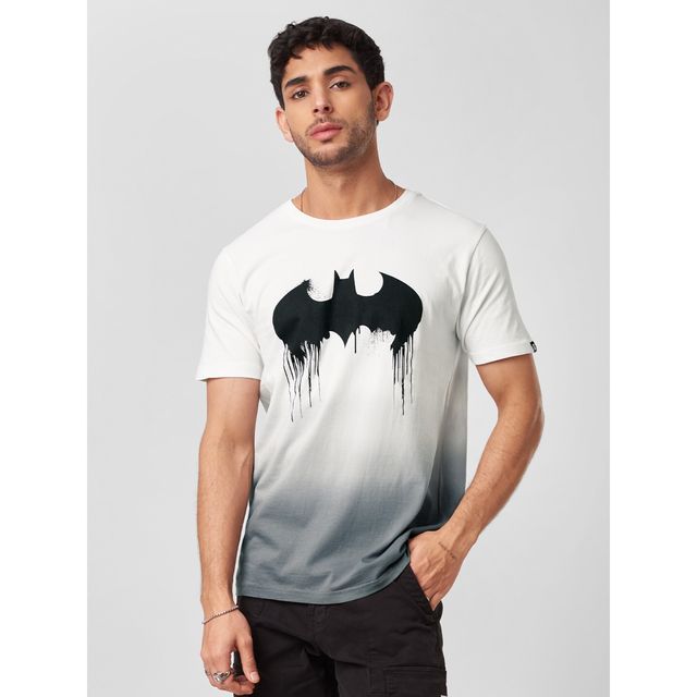 Buy The Souled Store Men's Regular Batman- Logo (Drip) T-Shirts | White ...