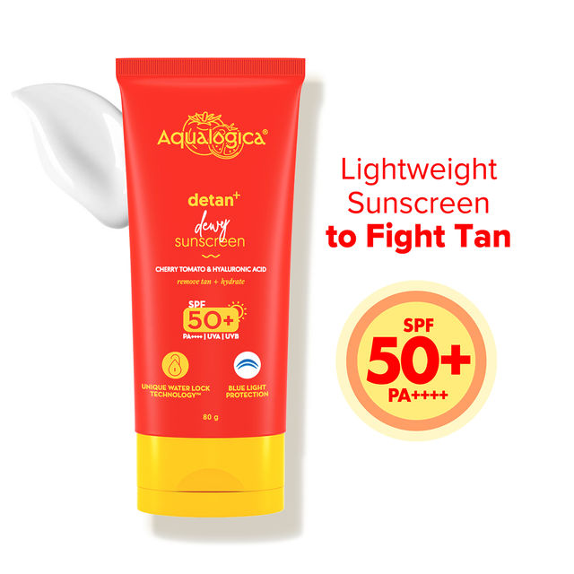 Buy Aqualogica Detan+ Dewy Lightweight Sunscreen Gel SPF 50+ PA++++ for ...