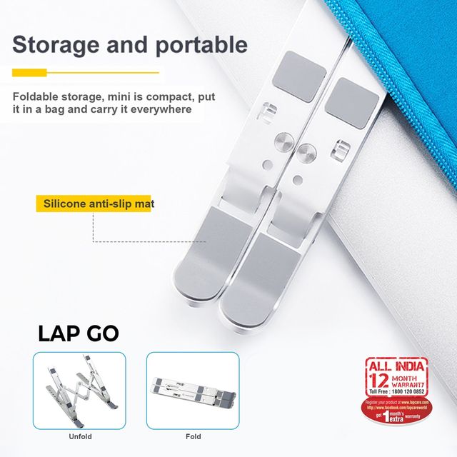 Buy Lapcare Laptop Stand, 7 Angles Adjustable, Aluminum Body ,Foldable ...