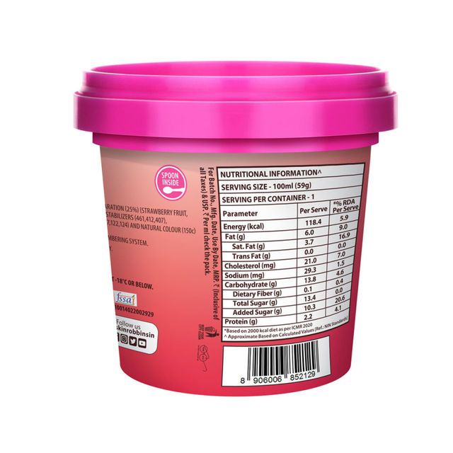 Buy Baskin Robbins Very Berry Strawberry Ice Cream Cup 100 ml Combo ...