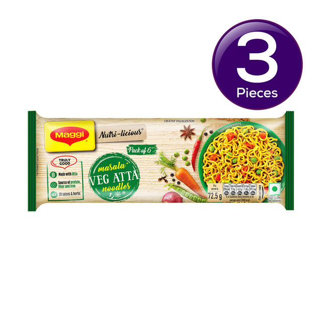 Buy Maggi Nutri-Licious Veg Atta Masala Noodles 435 g Combo Online ...