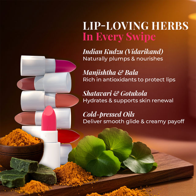 Buy Just Herbs Ayurvedic Lipstick Micro-Mini Trial Kit | Multicolor ...