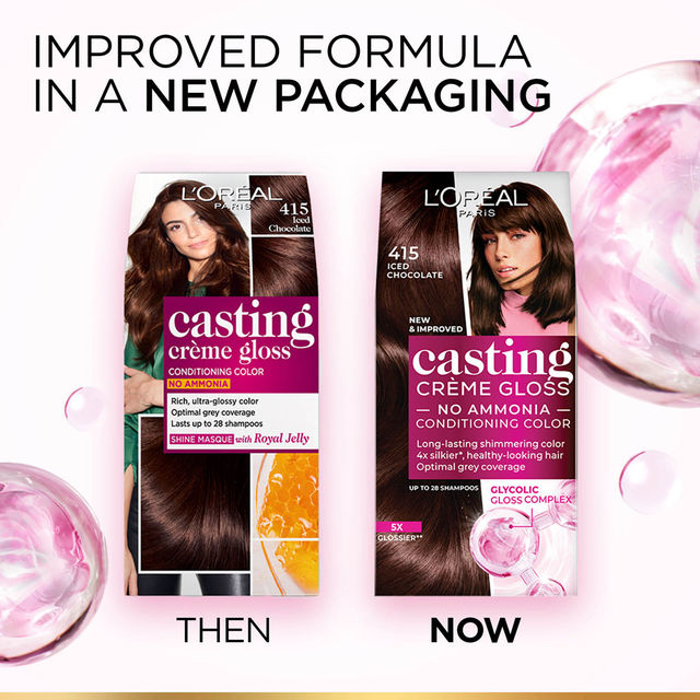Buy L'Oreal Paris Casting Creme Gloss Hair Color, 415 Iced Chocolate ...