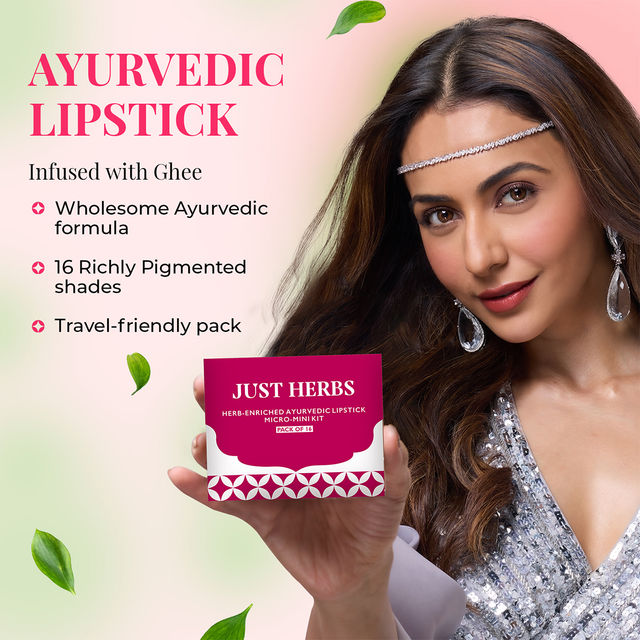 Buy Just Herbs Ayurvedic Lipstick Micro-Mini Trial Kit | Multicolor ...