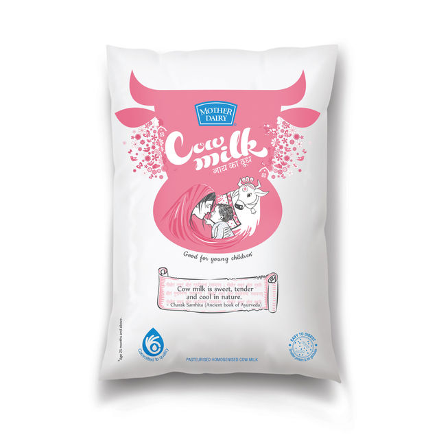 Buy Mother Dairy Cow Fresh Milk (Pouch) Online - Price @ ₹59 | Instant ...