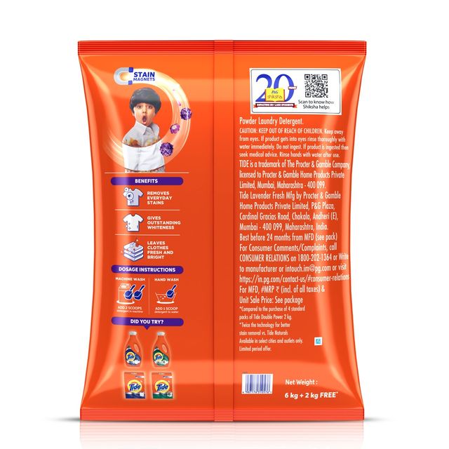 Buy Tide Plus Detergent Washing Powder - Lavender at ₹724 | Instant ...