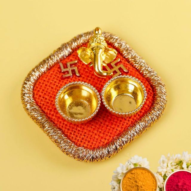 Buy Archies Orange Color Roli Chawal Mini Thali Online - Price @ ₹167 ...
