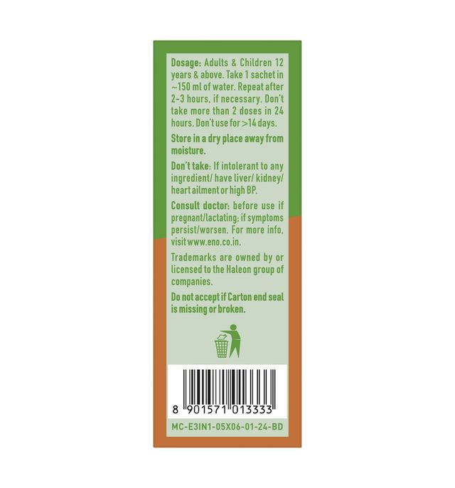 Buy ENO 3 In 1 With Real Jeera, Ajwain & Kala Namak & Power Of ENO ...