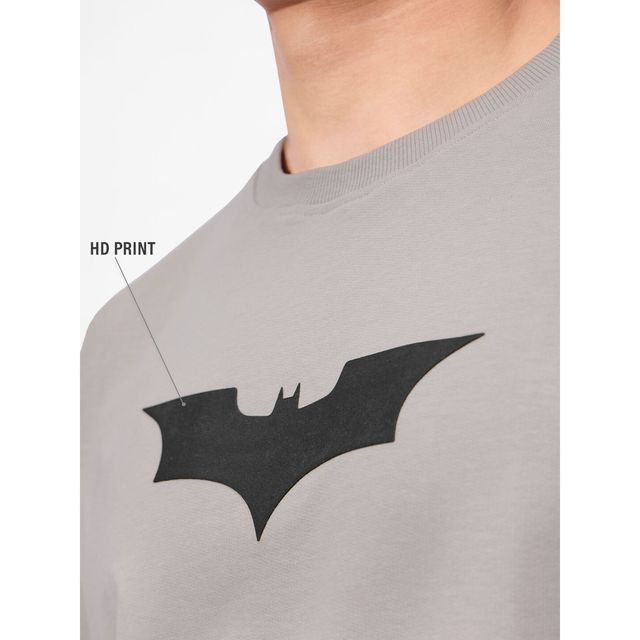 Buy The Souled Store Men s Batman - Logo Oversized T-shirts | Grey | L ...
